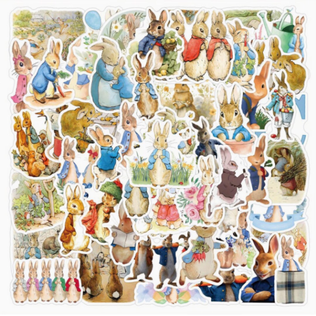55 Vintage Rabbit Stickers, Junk Journal Ephemera, Crafting, Stationery ...