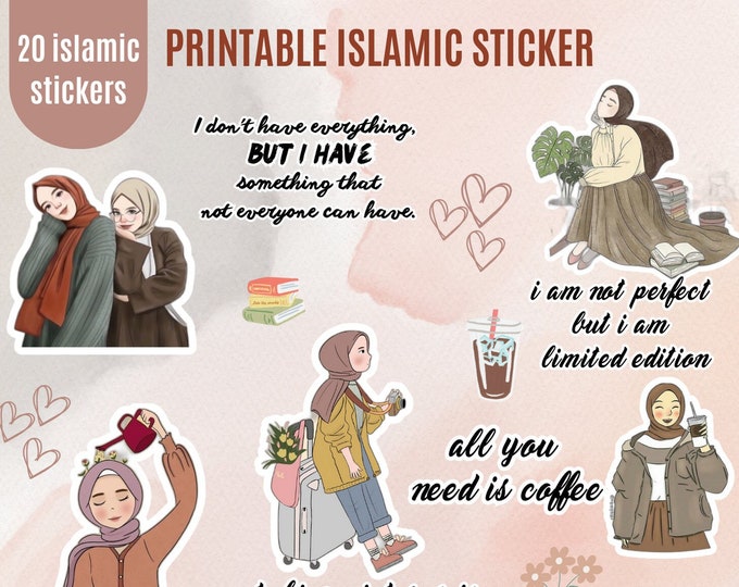Islamic Quran PRINTABLE Stickers Hijab Stickers Islamic Stickers ...