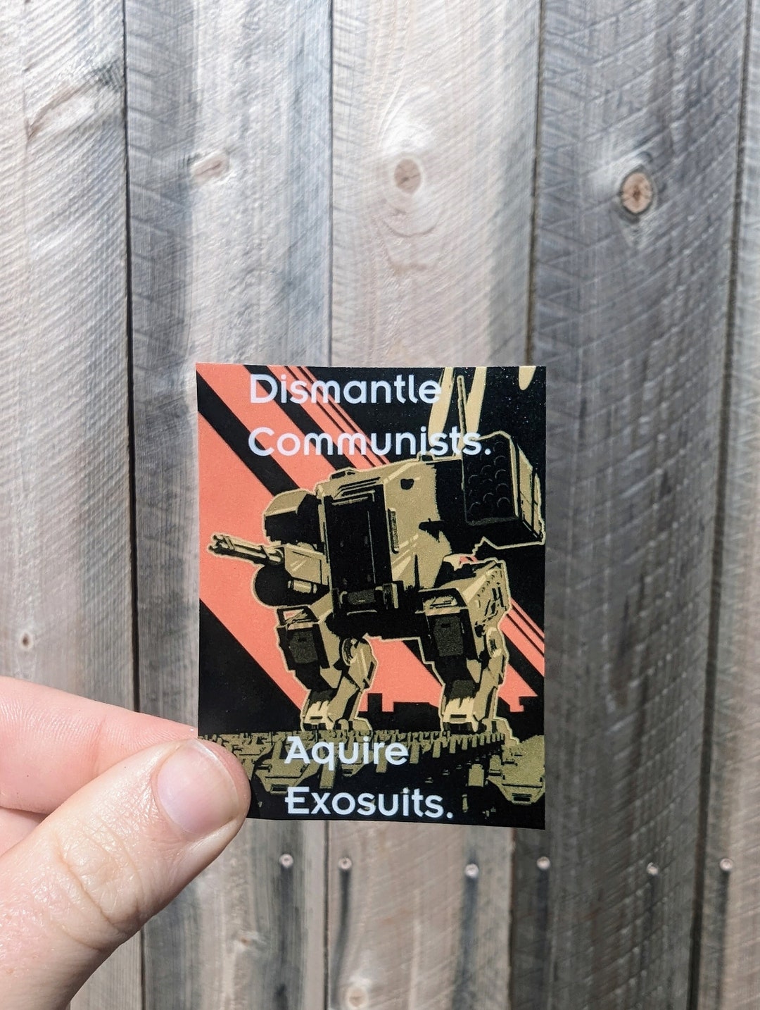 Helldivers 2 Inspired Exosuit Propaganda Sticker 'dismantle Communists ...