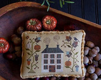 Plum Street Samplers AUTUMN COTTAGE Cross Stitch Pattern Autumn Cross ...
