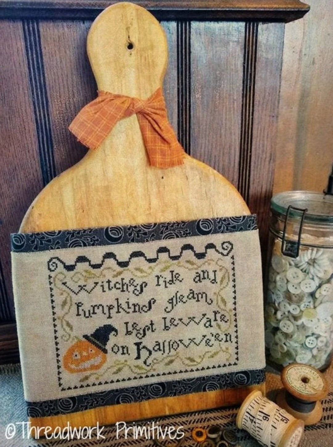 Threadwork Primitives - Witches Ride, Counted Cross Stitch, Primitive ...