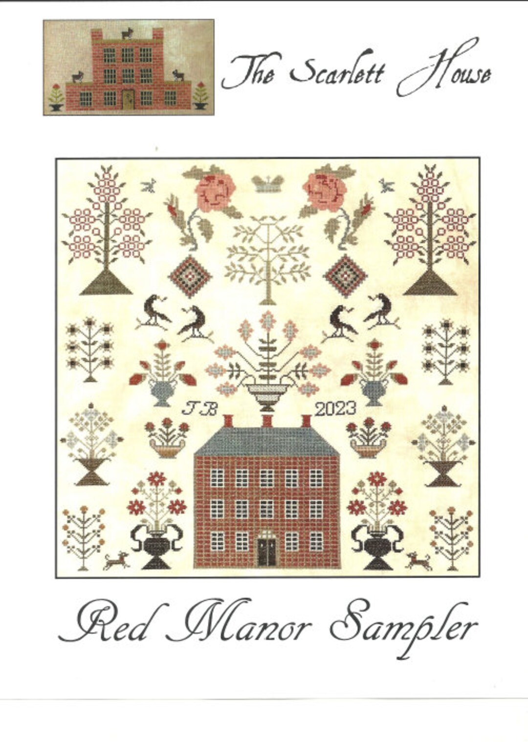 The Scarlett House - Red Manor Sampler, PATTERN ONLY - Etsy