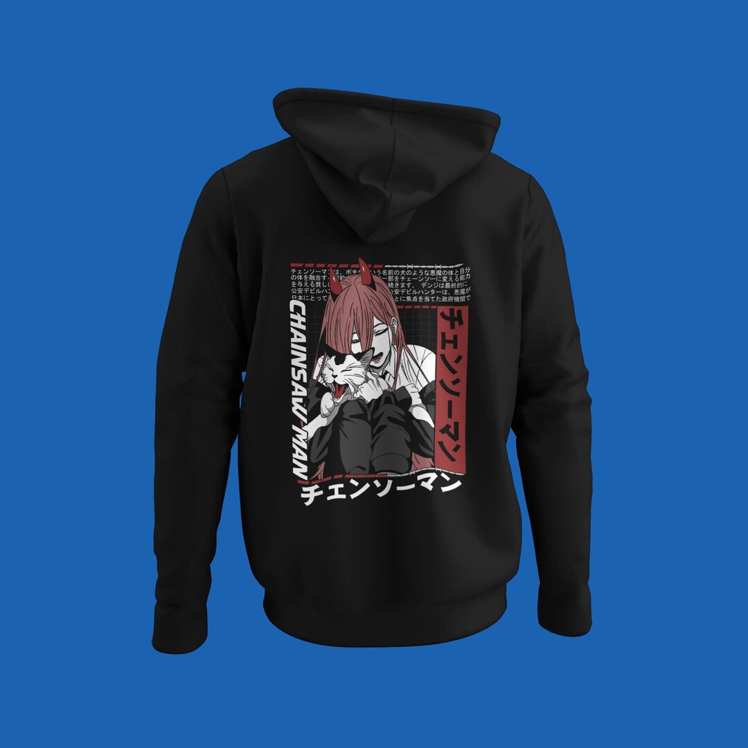 Chainsaw Man Hoodie Japanese Anime Pullover Retro Manga Sweatshirt ...