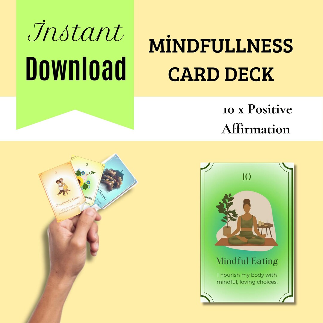 Printable Mindfullness Oracle Deck , 10 Cards for Wellness, Meditation ...
