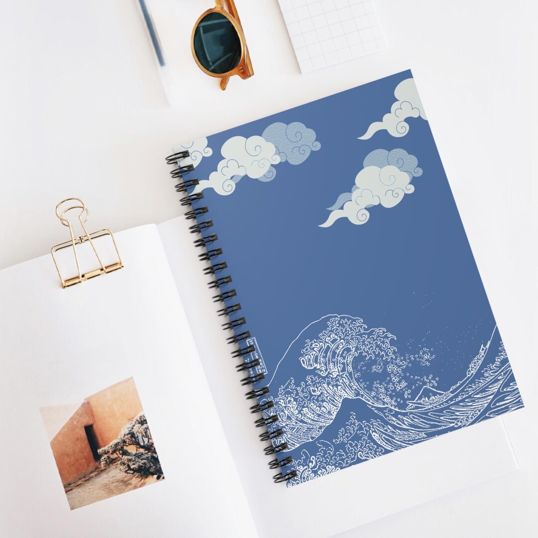 Japanese Ocean Line Art Notebook: Ocean-inspired Journal - Etsy