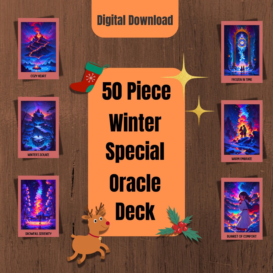 Printable Winter-themed Emotion Oracle Cards Digital Oracle Deck ...