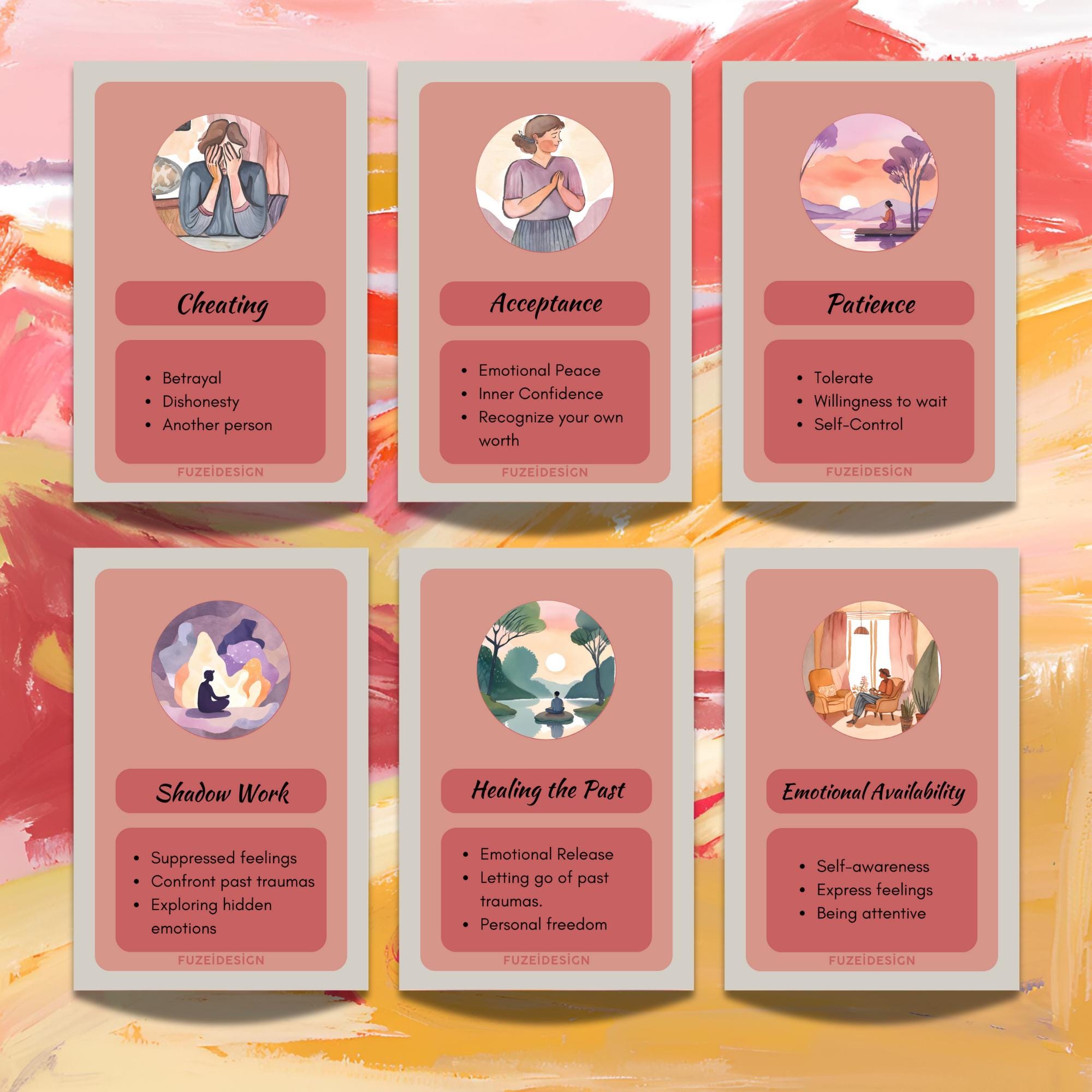 Printable Emotions Oracle Deck for Couples Relationship Communication ...