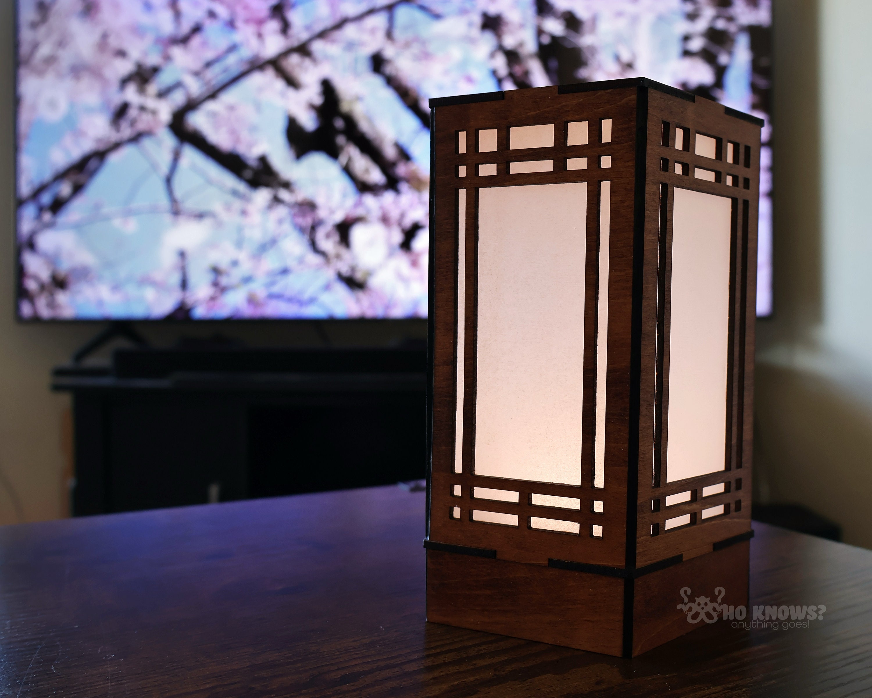 Traditional Japanese Inspired Wooden Lantern, Handmade Laser Cut Indoor ...