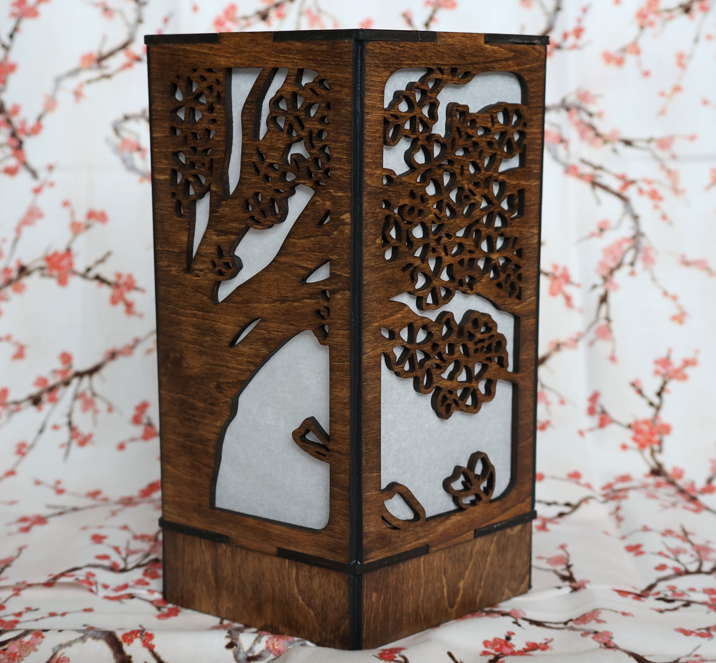 Cherry Blossom Wooden Lantern, Sakura Tree Light, Cute Spring Home ...
