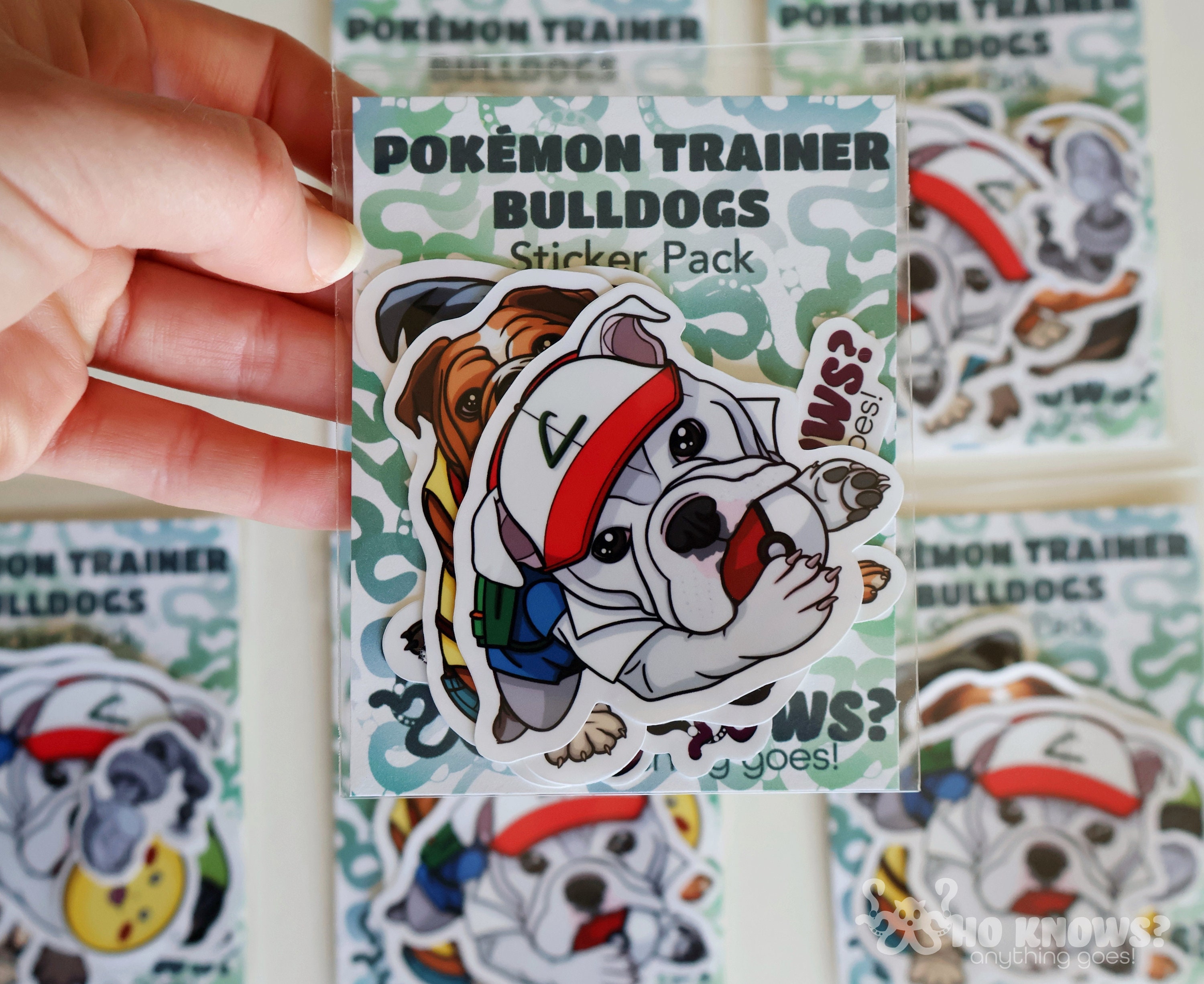 Pokémon Trainer Bulldog Sticker Pack, English Bulldogs Sticker Set ...