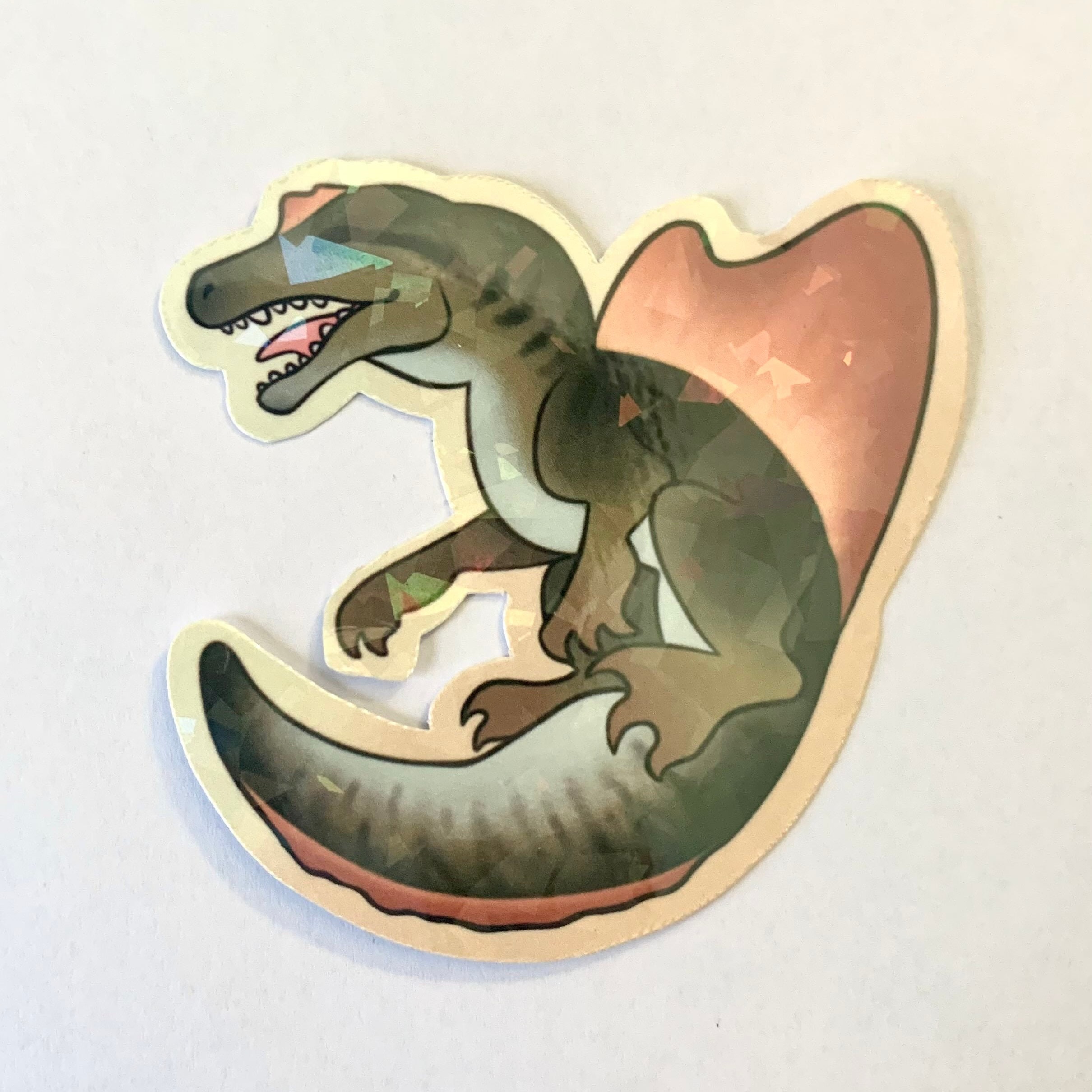Spinosaurus Friends! - Chibi Holographic Vinyl Dinosaur Stickers - Etsy