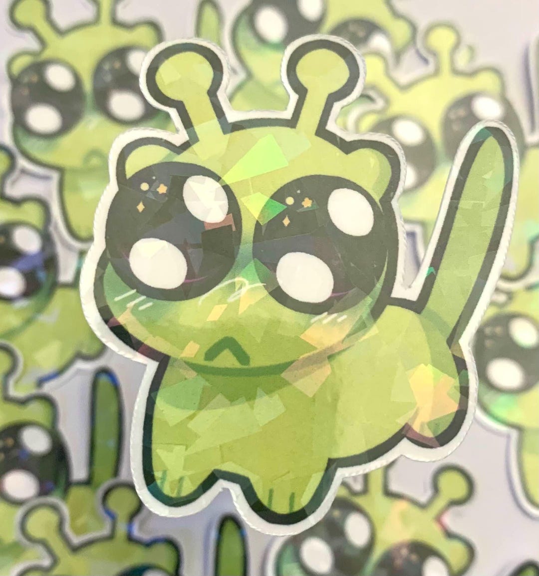 Alien Cat - 1.8 X 2.2in Silly Holographic Sticker - Etsy