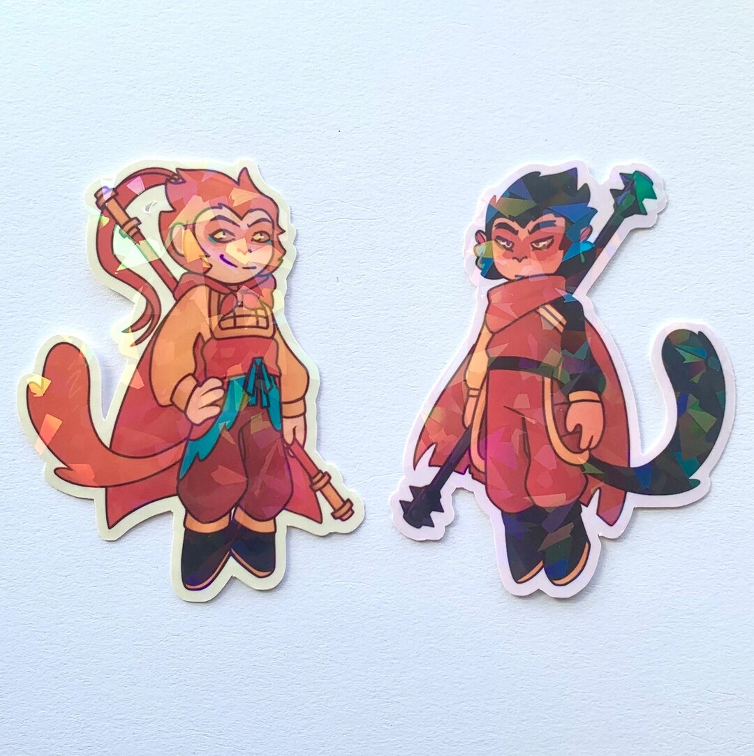 LMK Sun Wukong and Macaque - 2.5x3in Holographic Vinyl Stickers - Etsy