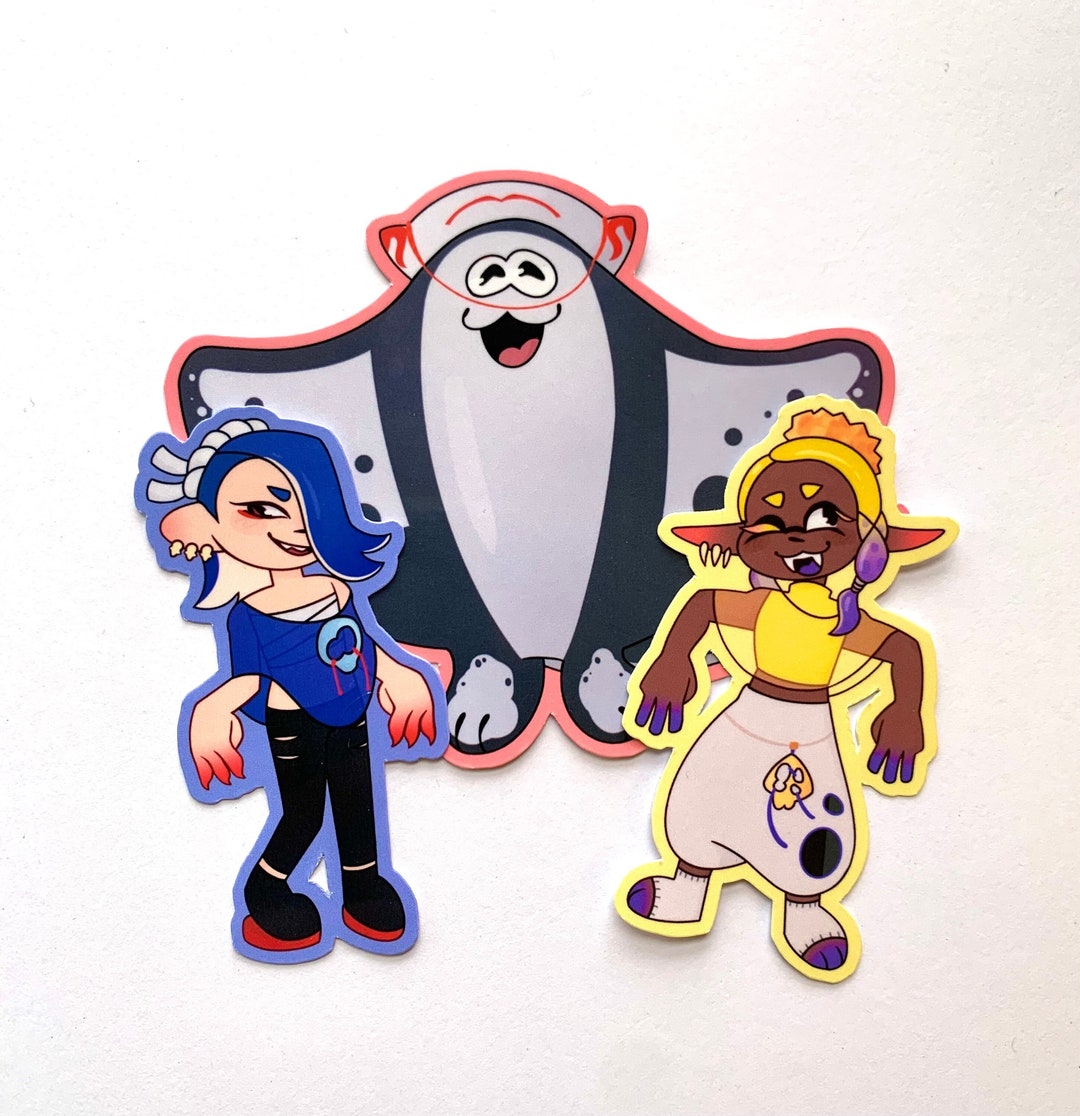 Deep Cut Vinyl Stickers (splatoon Inspired) - Shiver, Frye and Big Man ...