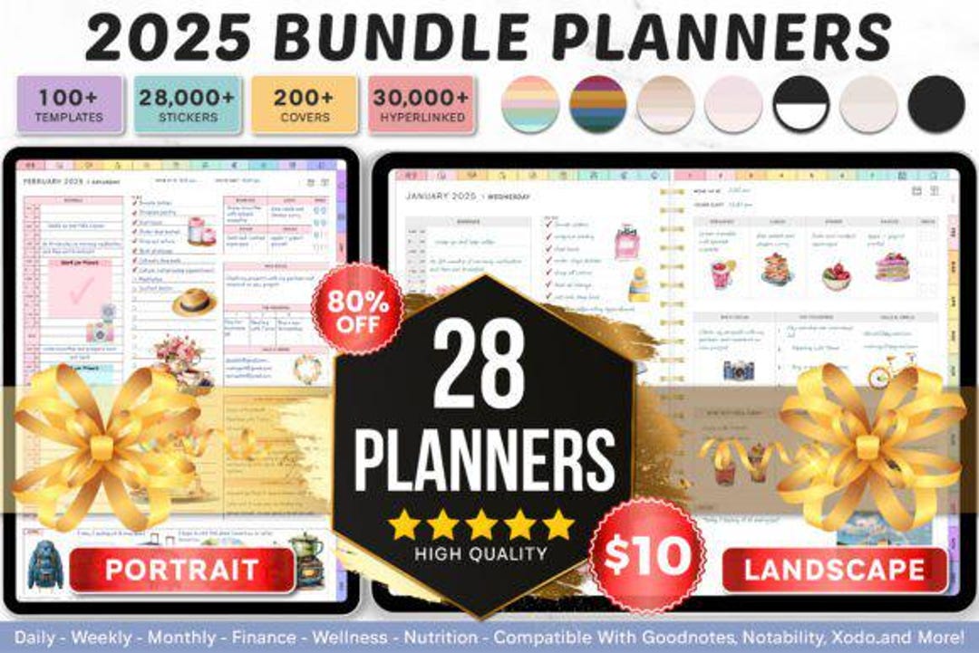 2025 Ultimate Digital Planner Bundle for Goodnotes 28 Planners, 30000 ...