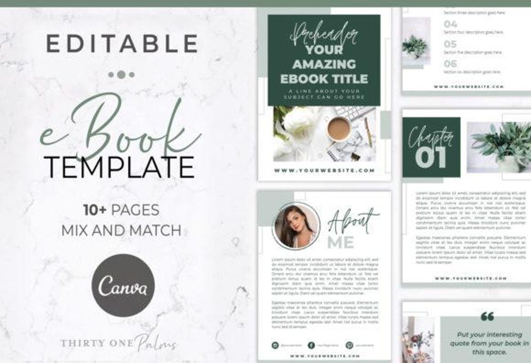 Ebook Template for Canva Eucalyptus Design 10-page Customizable ...
