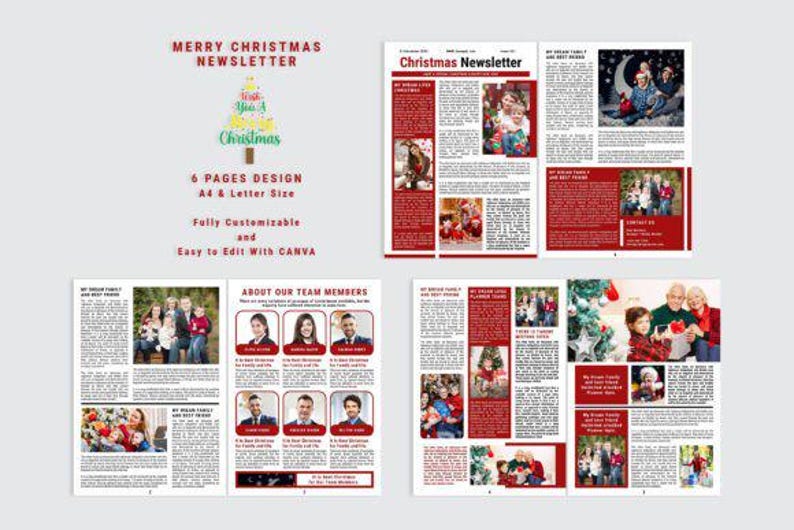 Editable Christmas Newsletter Template Instantly Download, Customize ...