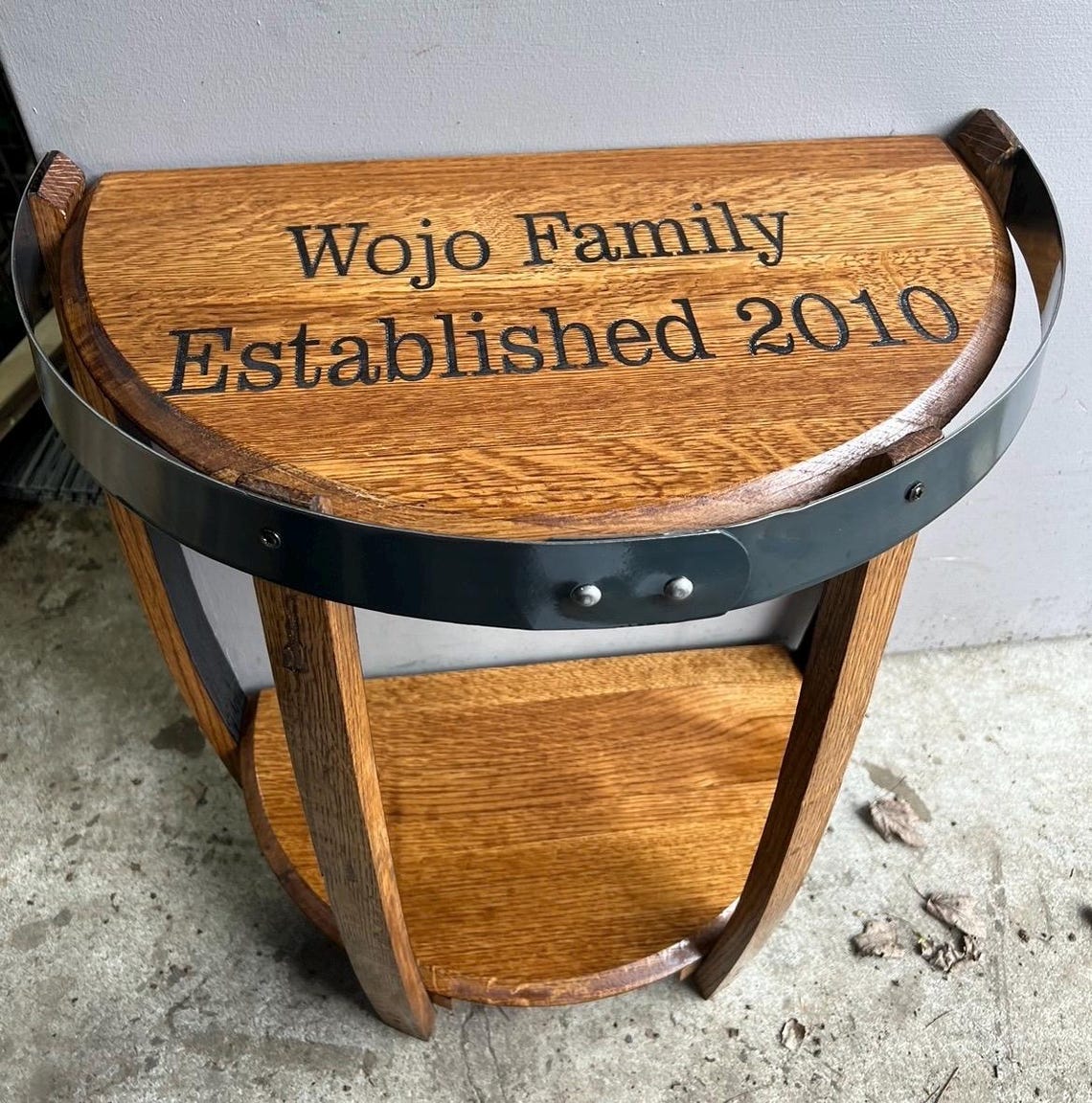Half Moon Barrel Table - Etsy