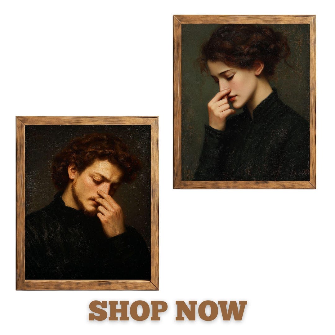 Funny Bathroom Portraits – Retro Renaissance Wall Art Set (digital ...