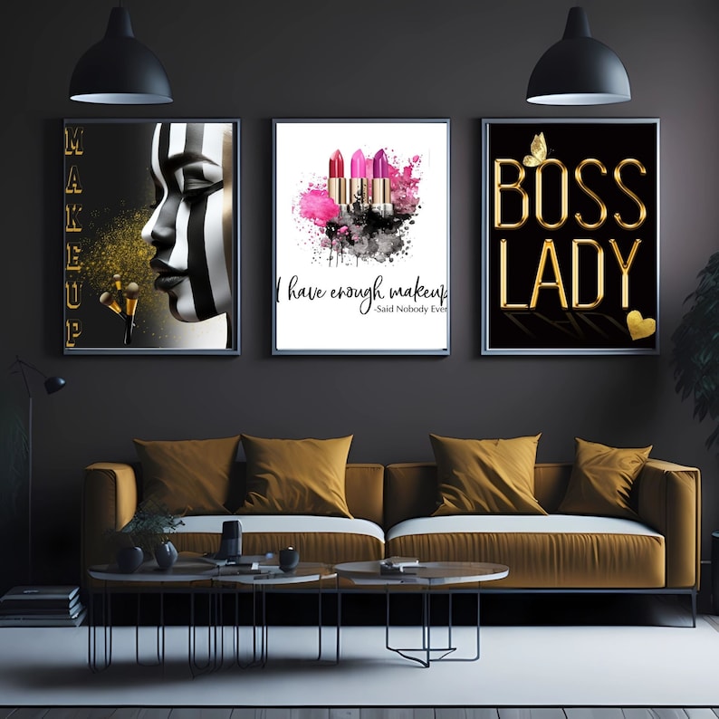 Makeup Wall Art,beauty Salon Decor, Glam Wall Art, Makeup Prints ...