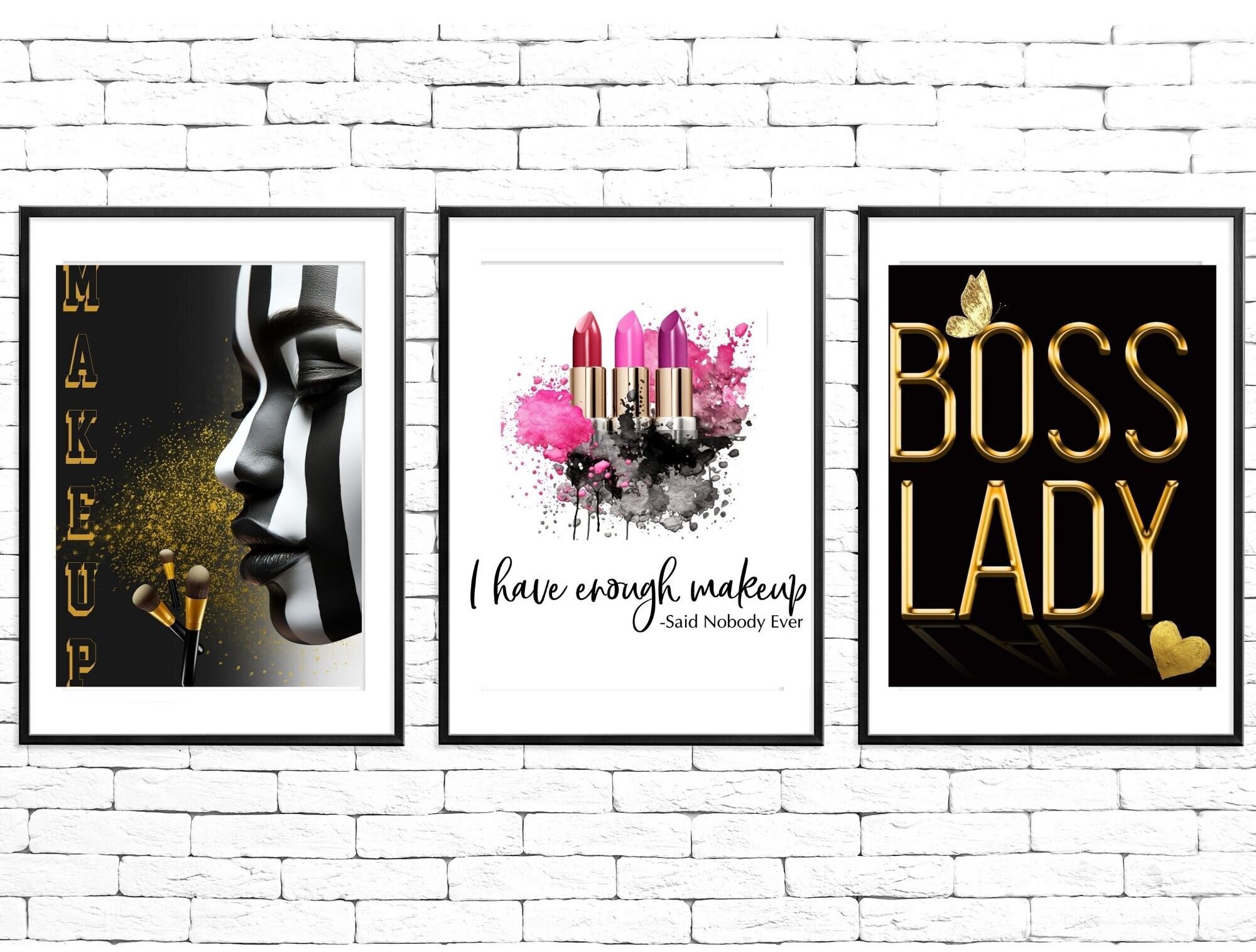 Makeup Wall Art,beauty Salon Decor, Glam Wall Art, Makeup Prints ...