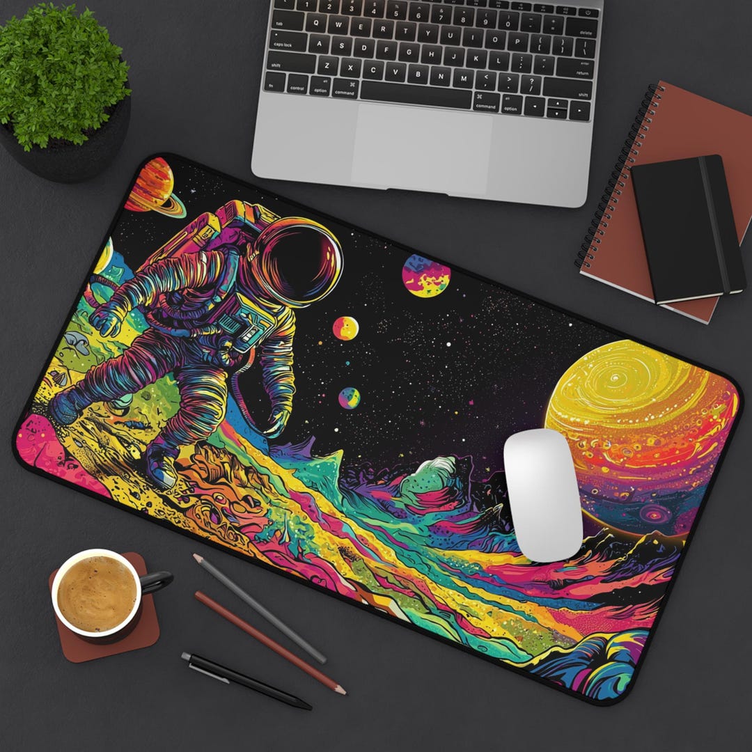 Cosmic Astronaut Desk Mat, Galaxy Mouse Pad, Space Decor, Gaming Setup ...