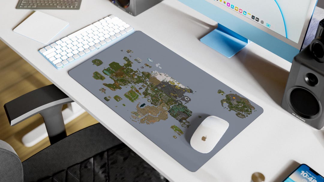 Runescape Mouse Pad XL Gaming OSRS World Map Desk Mat / Gift Video Game ...