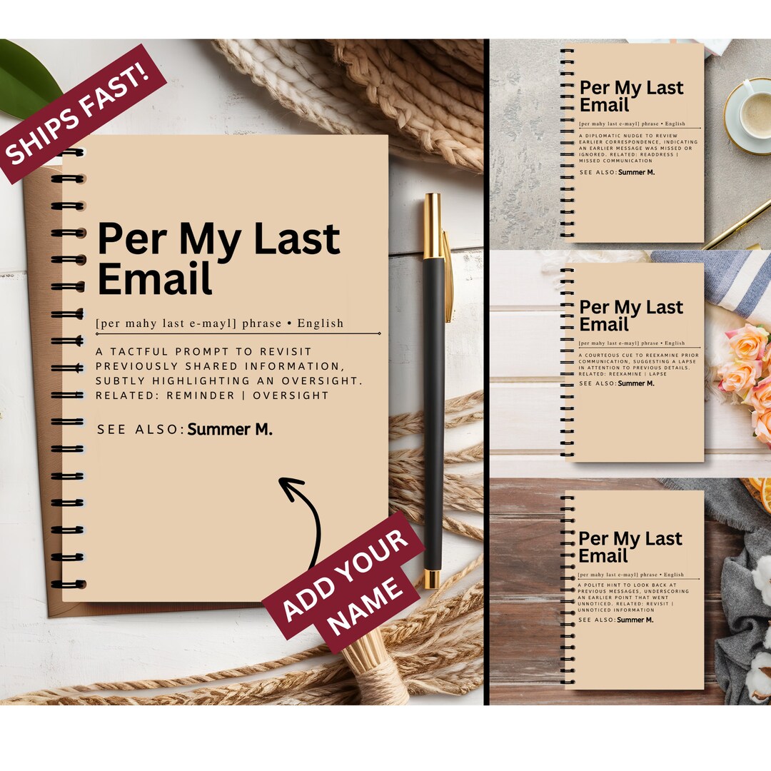 Customized per My Last Email Notebook Personalized Definition Journal ...