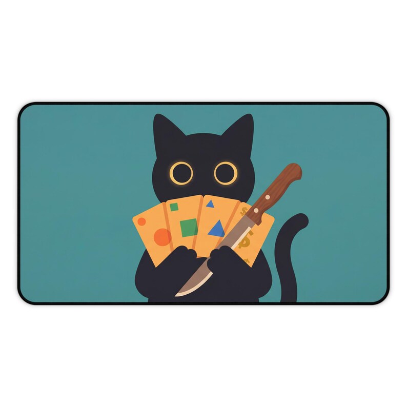 Black Cat Rogue MTG Playmat Funny Assassin TCG Playmate | Deskmat and ...