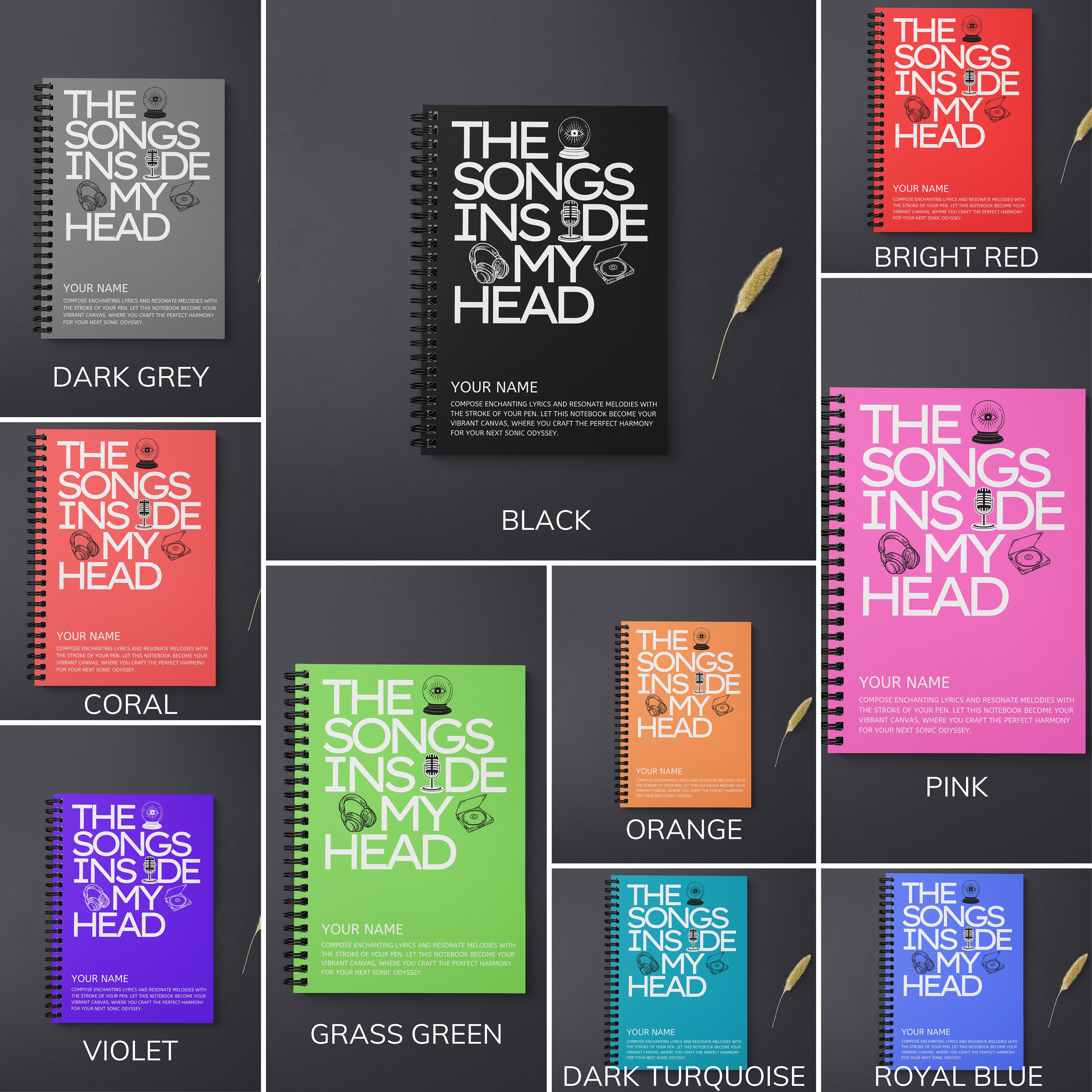 Customized Songwriting Notebook Gift for Songwriter, Personalized ...