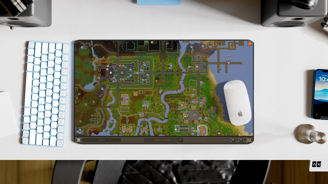 Old School Runescape Desk Mat, Runescape Map Desk Mat, Osrs Desk Mat ...