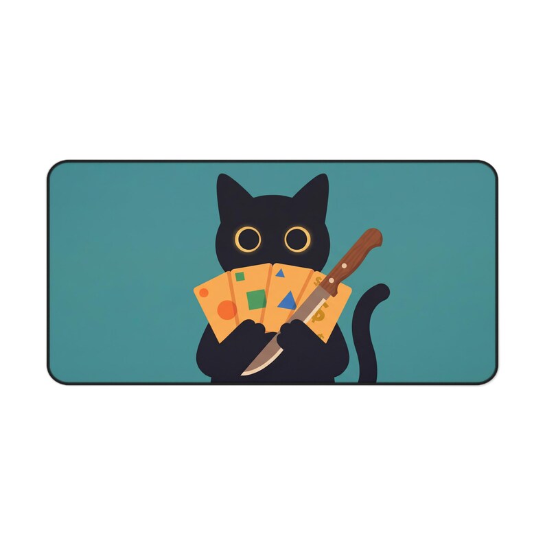 Black Cat Rogue MTG Playmat Funny Assassin TCG Playmate | Deskmat and ...