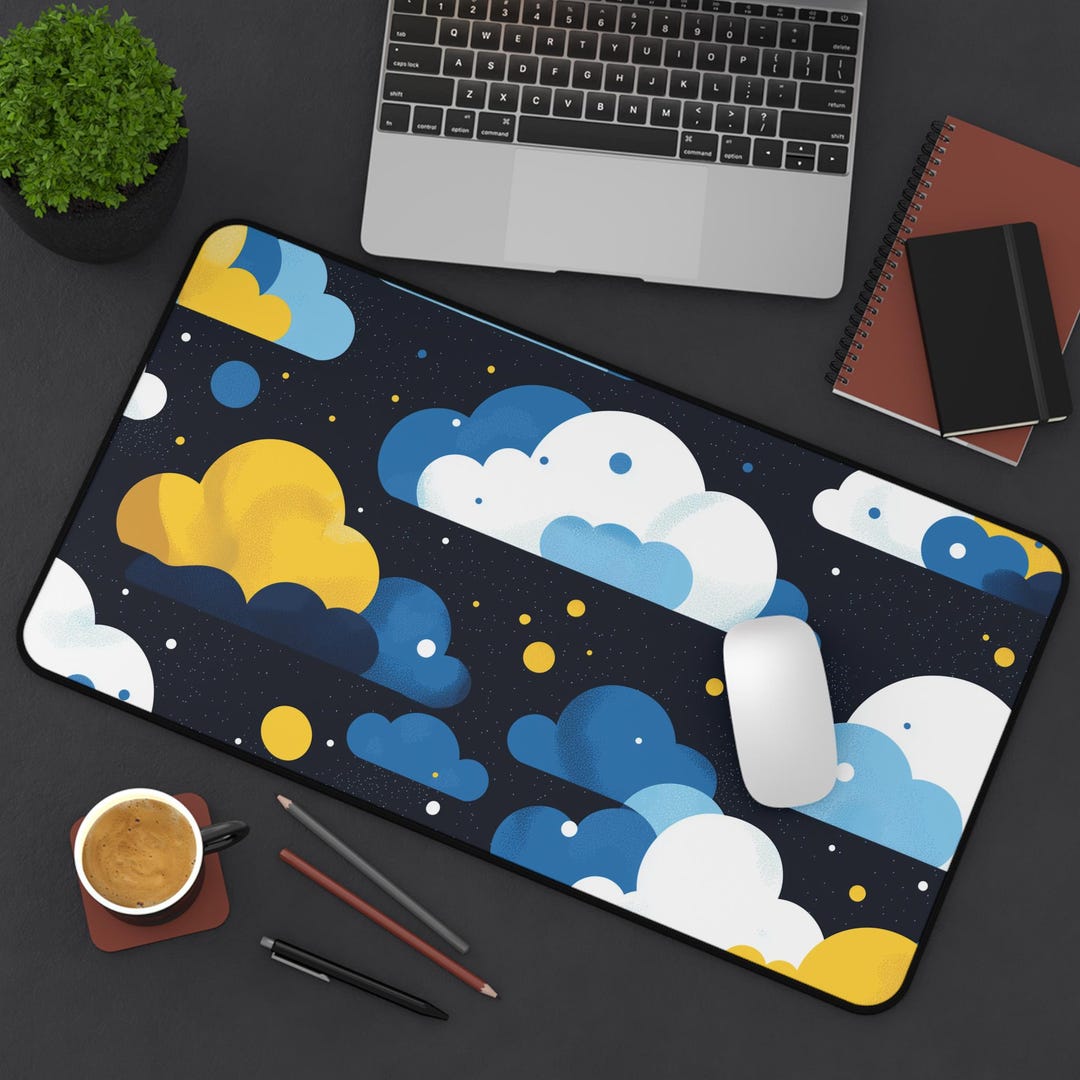Pastel Mouse Pad, Blue Desk Mat, Kawaii Mouse Pad, Sky Desk Pad ...