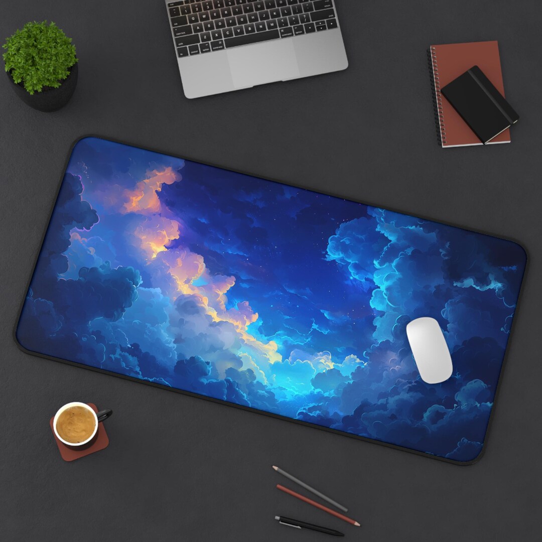 Pastel Mouse Pad, Blue Desk Mat, Kawaii Mouse Pad, Sky Desk Pad ...
