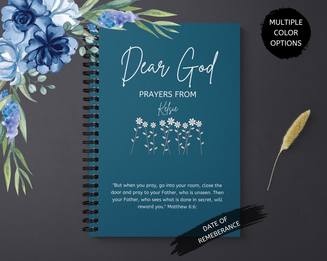 Personalized Prayer Journal for Women Dear God Prayer Journal Christian ...