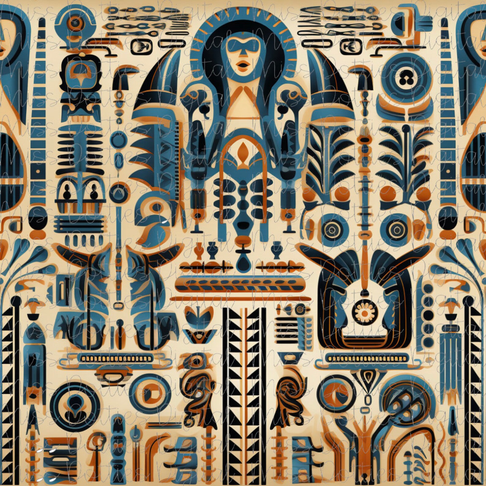 Digital Pattern, Egyptian Digital Paper, Egyptian, Egyptian Pattern ...