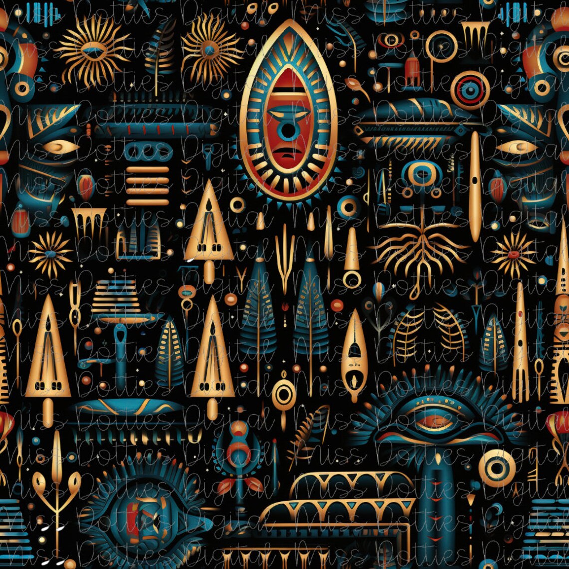 Digital Pattern, Egyptian Digital Paper, Egyptian, Egyptian Pattern ...