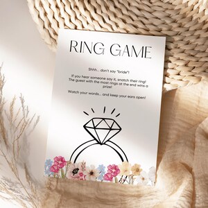 Wildflower Ring Game Template for Bridal Shower Printable Please Take a ...