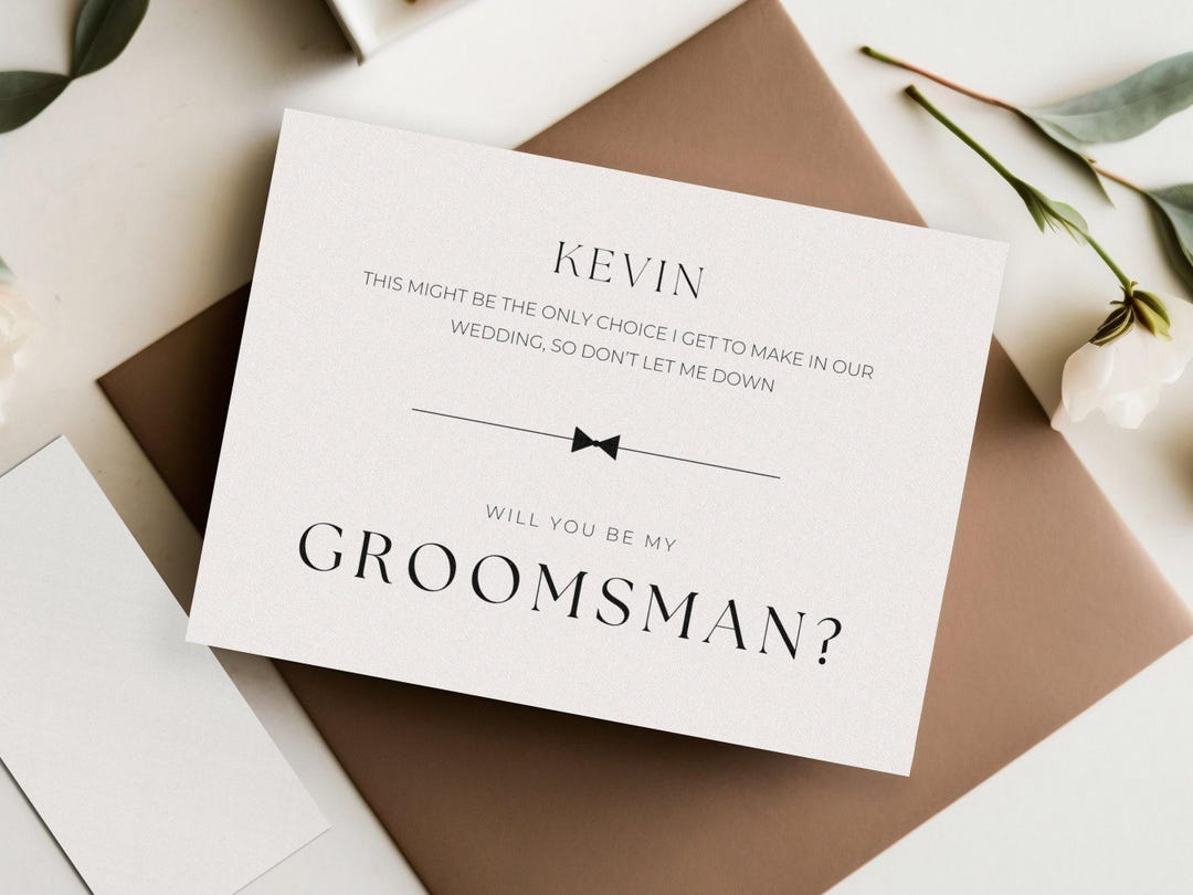 Groomsmen Proposal Card Template, Funny Best Man Proposal Cards, Will ...