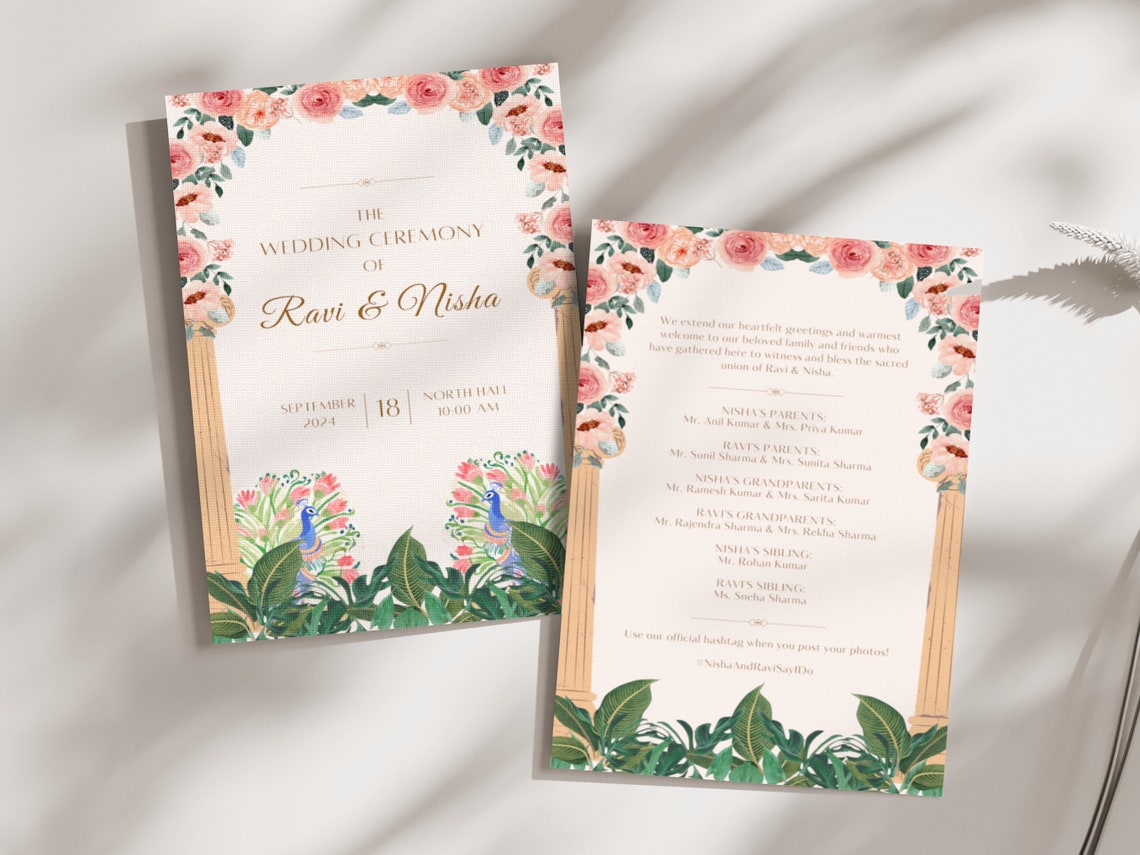 Hindu Wedding Program, Gujarati Wedding Ceremony Program, Indian ...