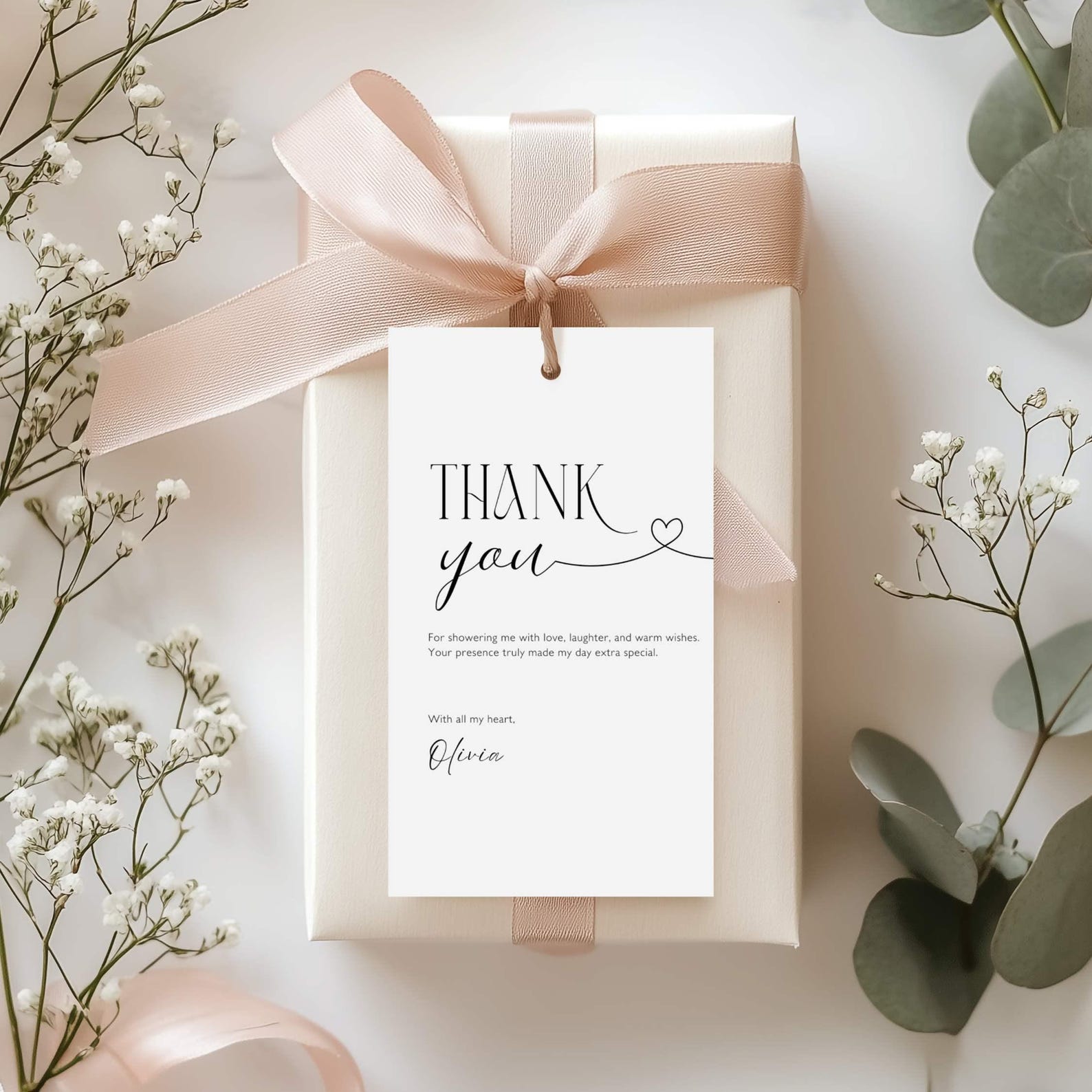 Simple Thank You Card Template Printable Minimalist Thanks Card ...