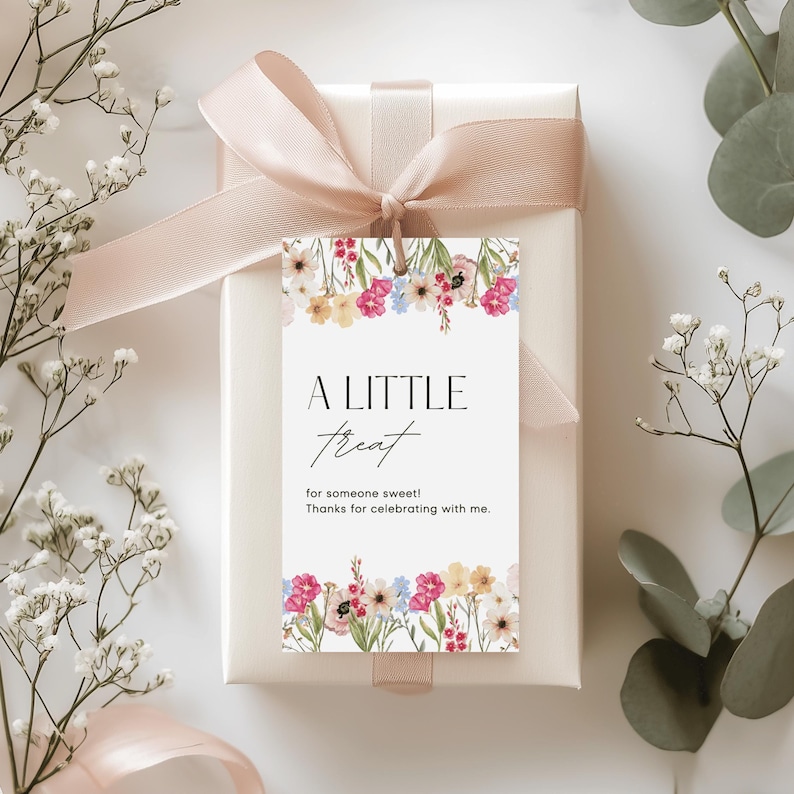 Editable Favor Tag Template Wildflower Custom Gift Tag Printable ...