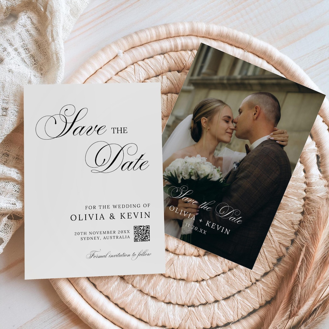 Save the Date Wedding Card Template, Editable Modern Save Our Date ...