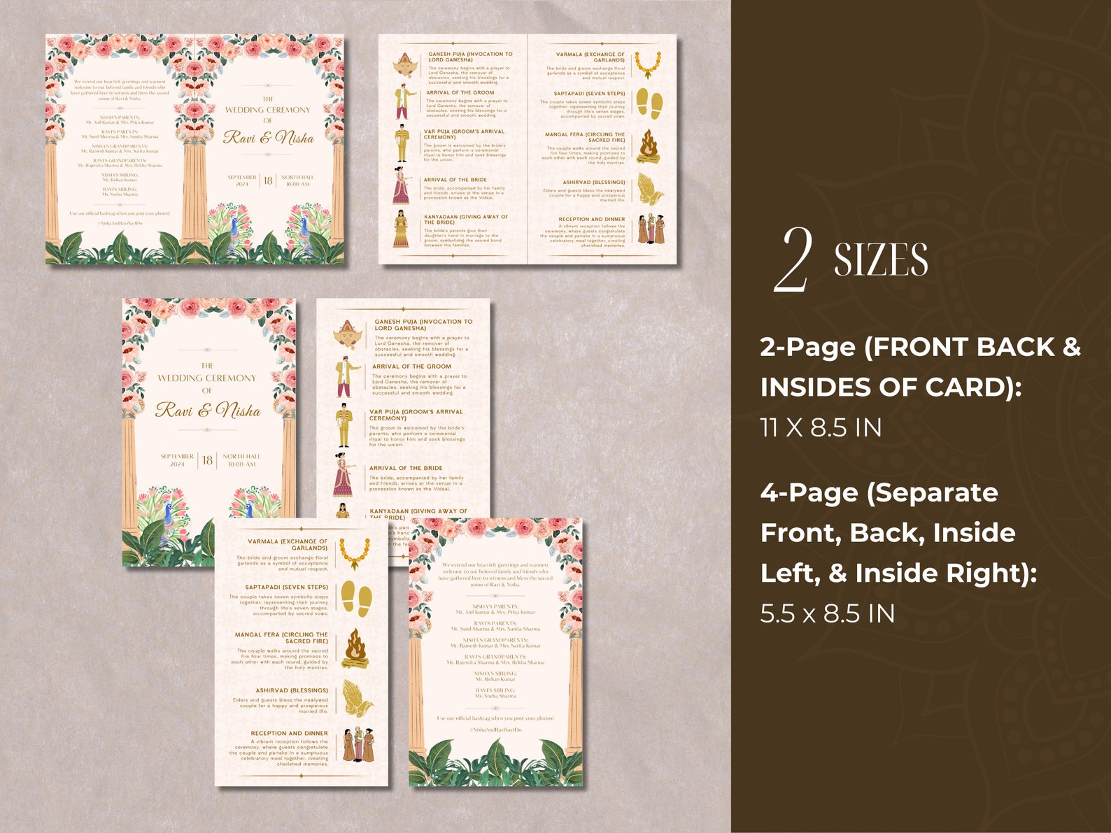 Hindu Wedding Program, Gujarati Wedding Ceremony Program, Indian ...