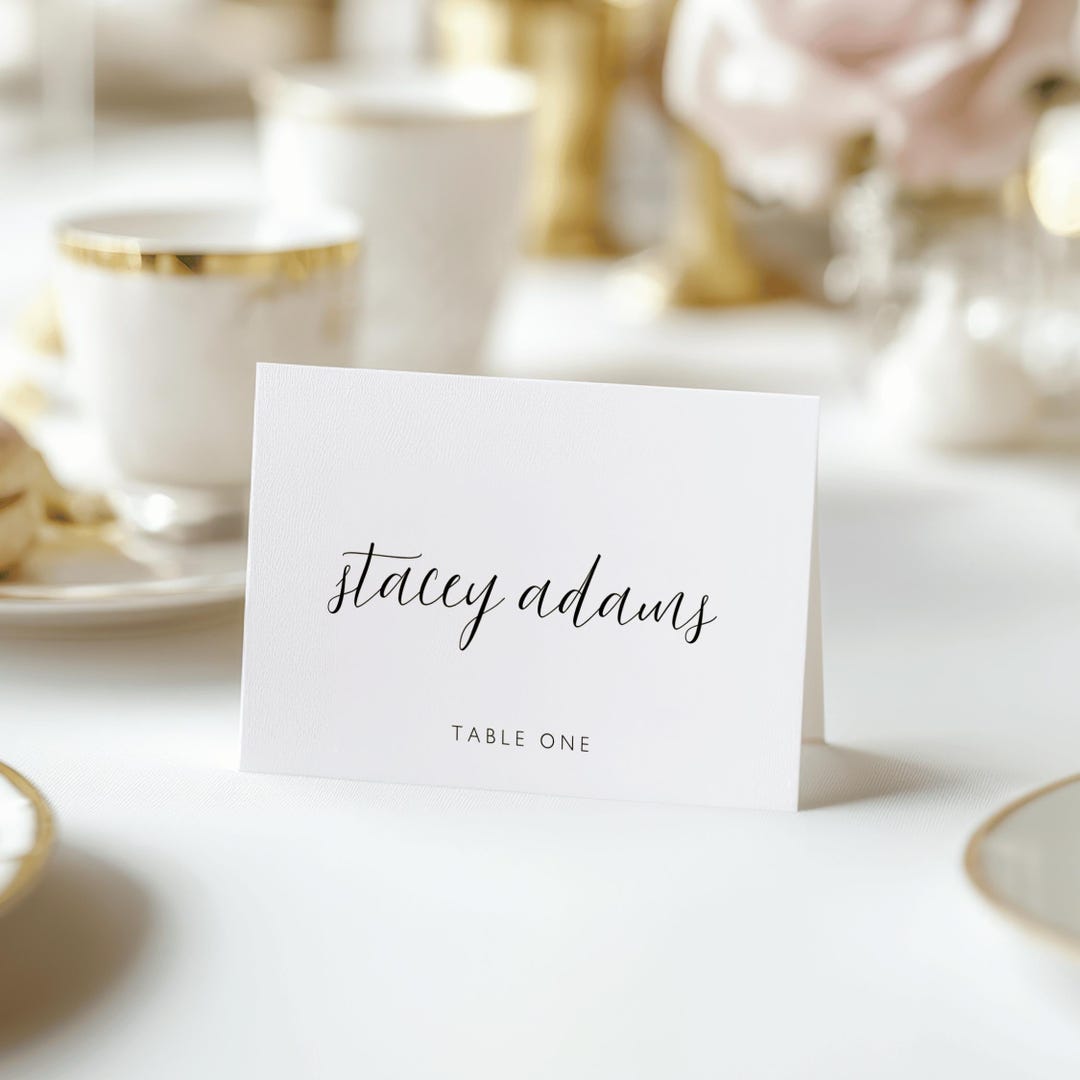 Minimalist Editable Place Cards Template Printable Simple Boho Name ...