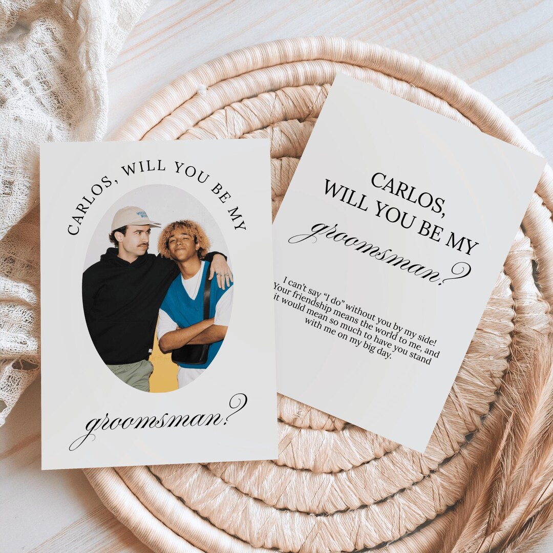 Editable Groomsman Proposal Card Template, Minimalist Best Man Proposal ...