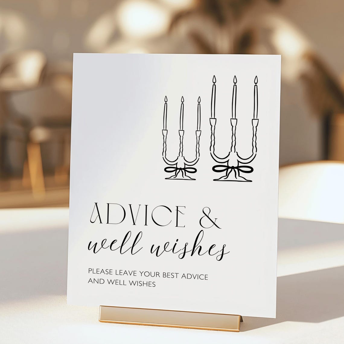 Minimalist Advice and Well Wishes Sign Template Bridal Shower Advice ...