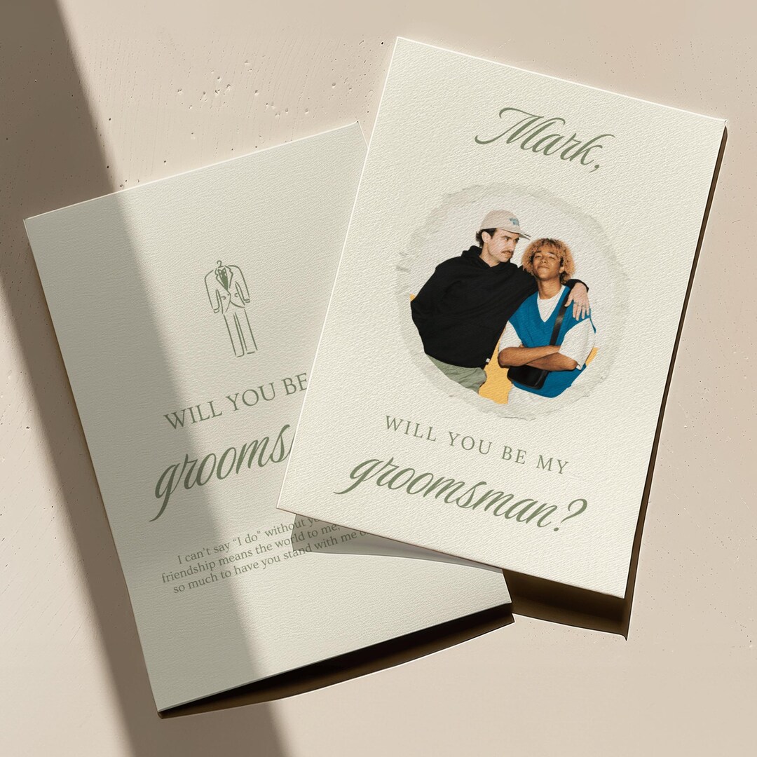 Editable Groomsman Proposal Card Template, Sage Green Best Man ...
