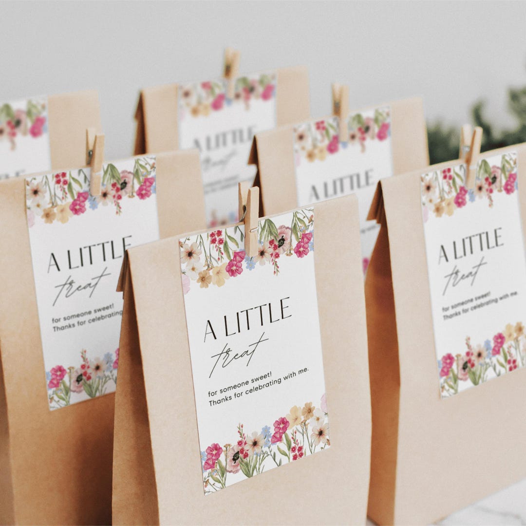Editable Favor Tag Template Wildflower Custom Gift Tag Printable ...