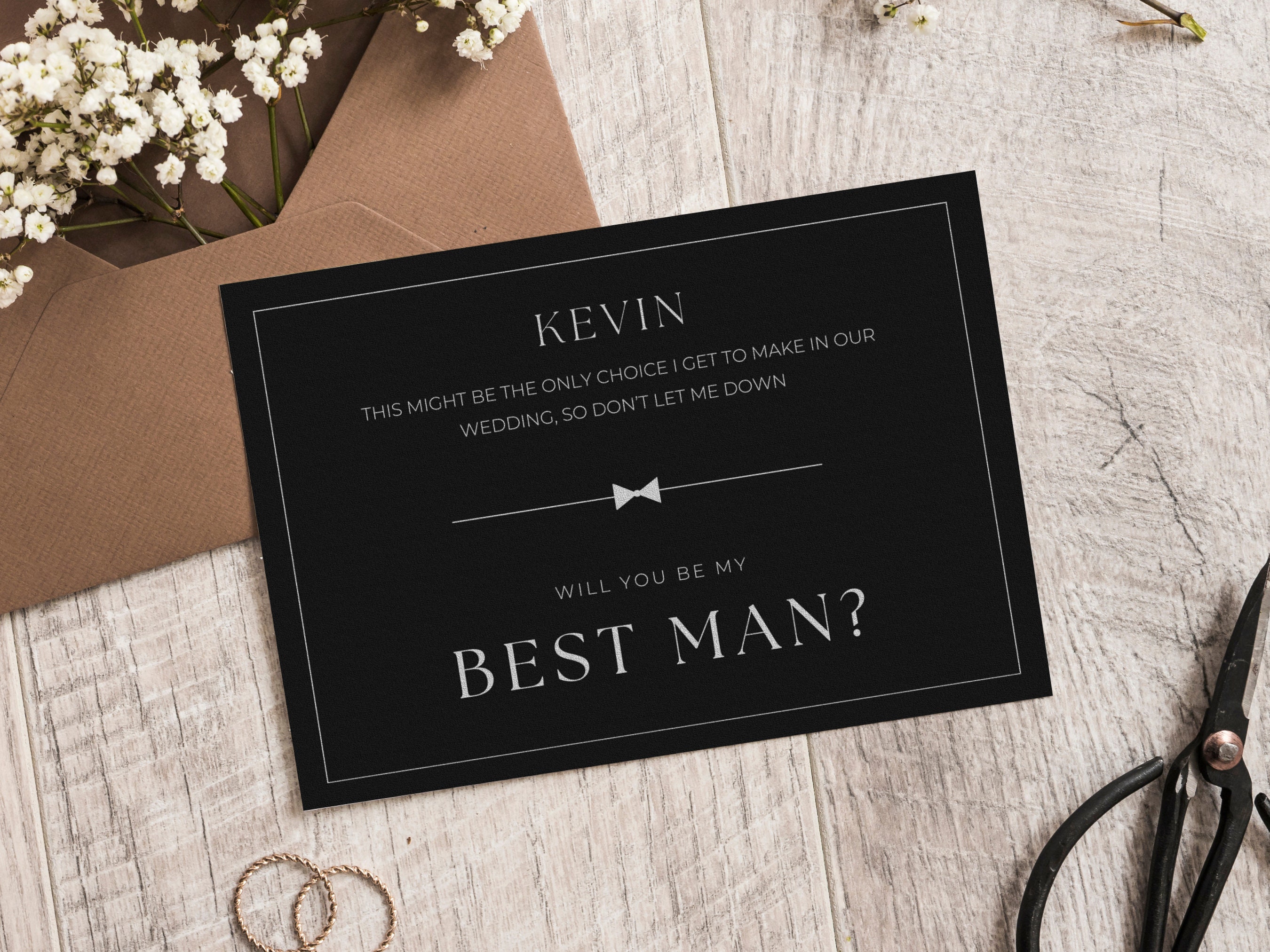 Groomsmen Proposal Card Template, Funny Best Man Proposal Cards, Will ...